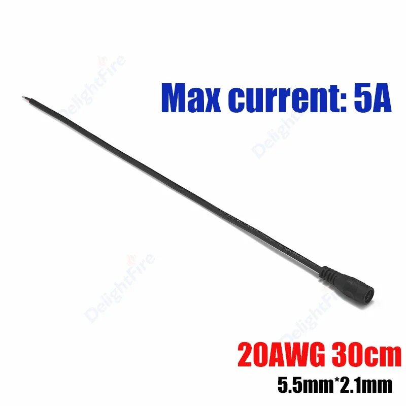 Кабель питания DelightFire DC connector cable wire 5.5 2.1 мм 5В 12В 5pcs, R
