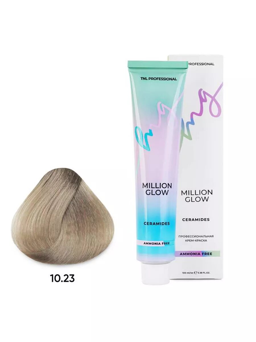 Крем-краска безаммиачная для волос Million glow Ammonia free collection Ceramides 10.23