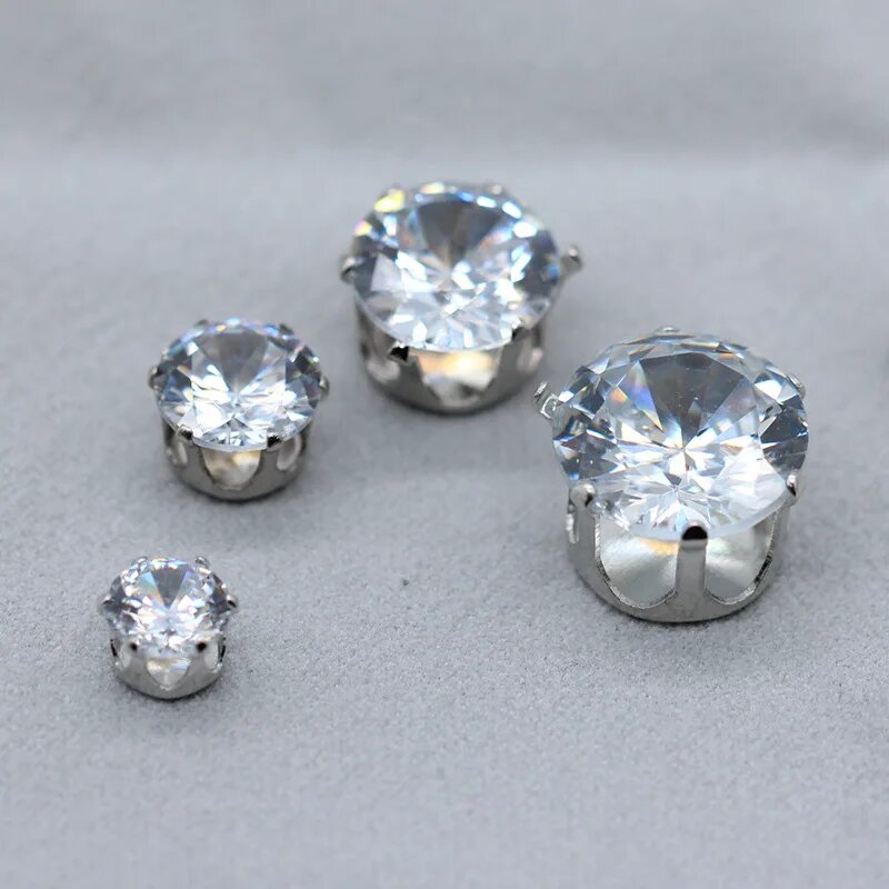 Серебряные стразы White, 6mm 5pcs