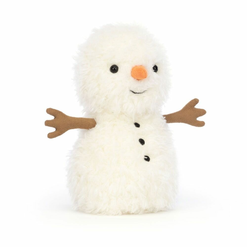 Игрушка мягкая Jellycat "Little Snowman", интерактивная, 18 см, бархат, велюр