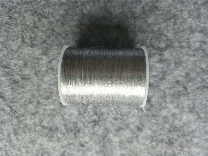 Металлические нити для вышивания, 15 цветов, 60 ярдов Серебряный, silver