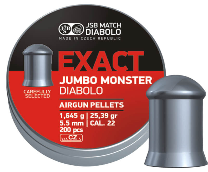 Пули для пневматики JSB Exact Jumbo Monster Diabolo 5,52 мм, 1,645 грамм, 200 штук