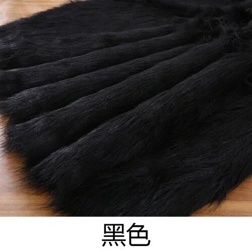 Искусственный мех из овечьей шерсти длиной 5 см, шириной 180 см, Черный, 100CM X 180CM, Black