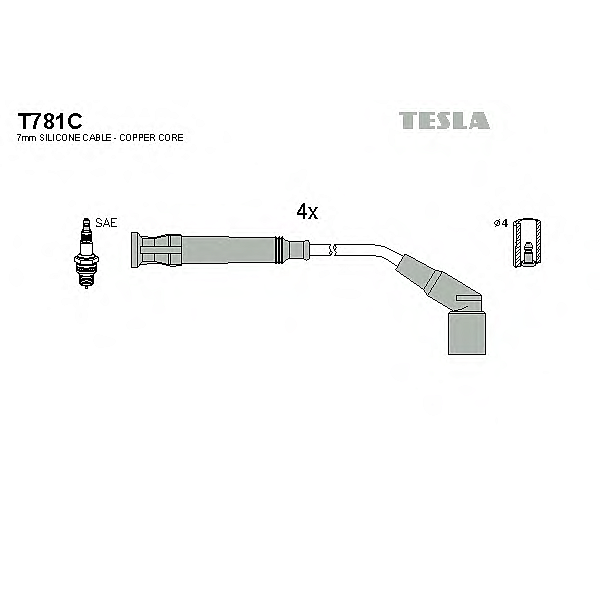 TESLA T781C (1247361) к-кт проводов\ BMW (БМВ) e36 1.6i 93-00
