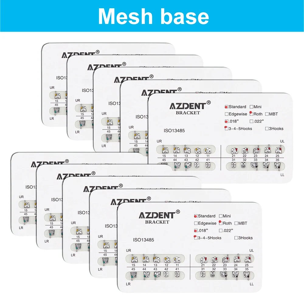 Ортодонтические брекеты AZDENT Mesh Base Roth 018 STD