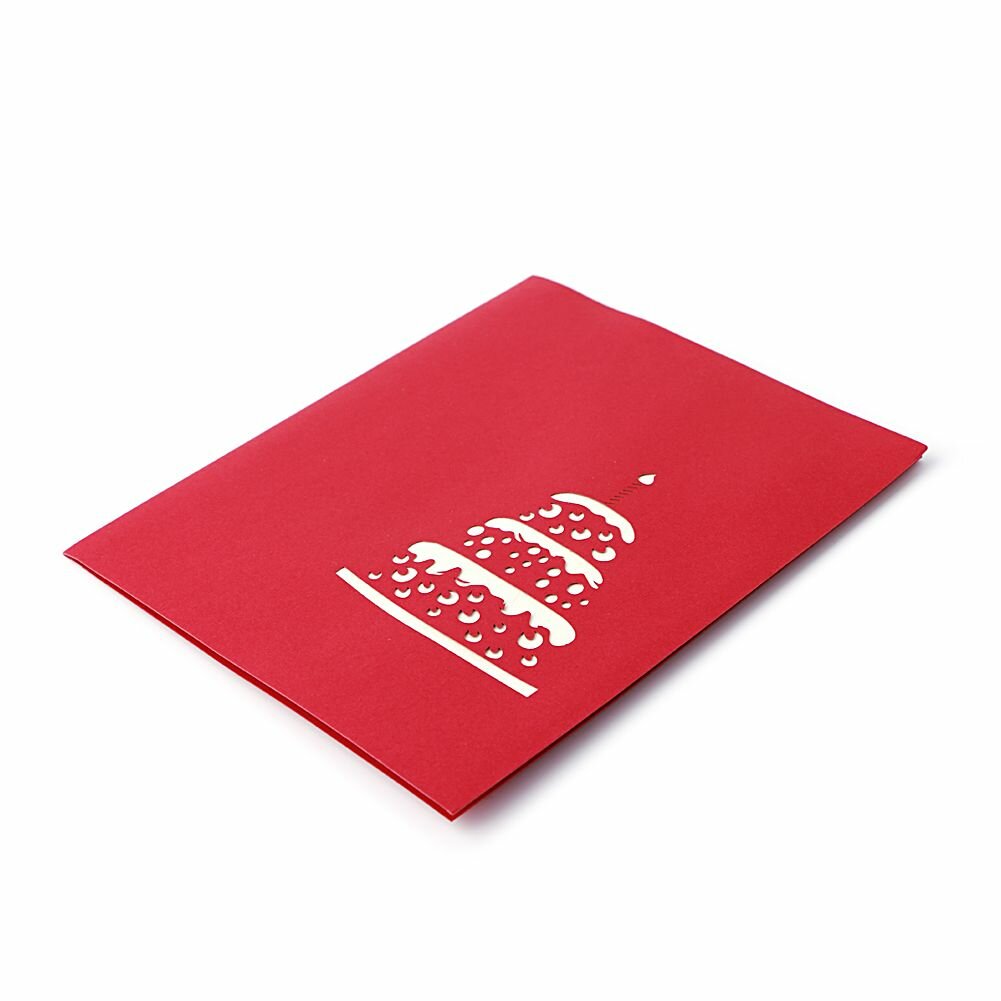 Бумажный торт 3D для поздравительных открыток на День рождения, День Святого Валентина, Выпускной