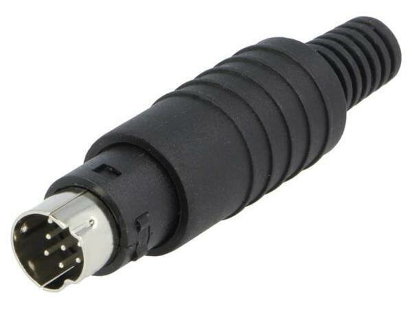 Вилка Lumberg MP-371/S8 "Папа" DIN mini, PIN 8, с амортизатором, черный, 1 шт
