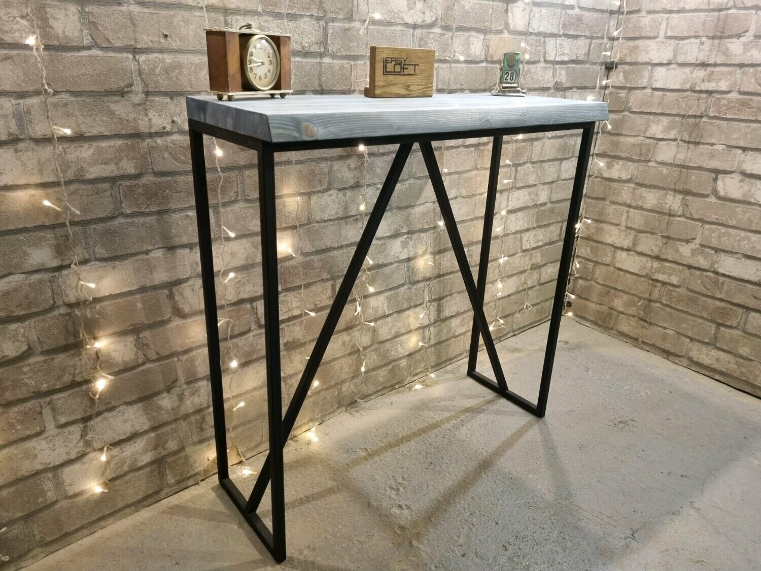 Консоль "EasyLOFT" в стиле лофт, для дома и дачи, в прихожую и гостиную, 100х30х80 см.