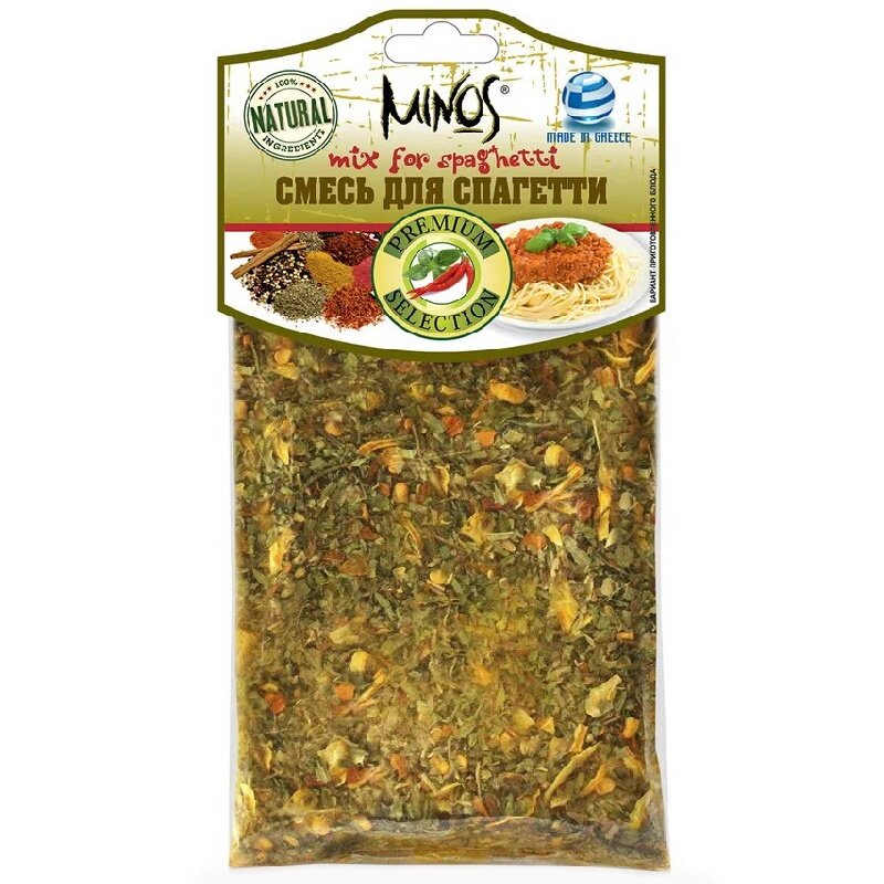 Специя MINOS Смесь пряностей для спагетти /пакет/ 55г