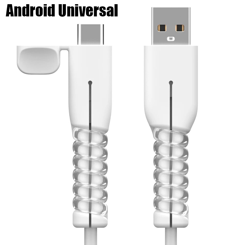 Силиконовый защитный чехол для кабеля White For Android