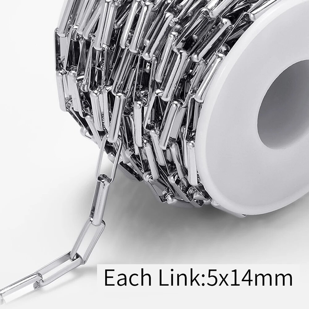 Цепи из нержавеющей стали MINGXUAN 4-6 мм 1Meter, N0047ST5x14mm