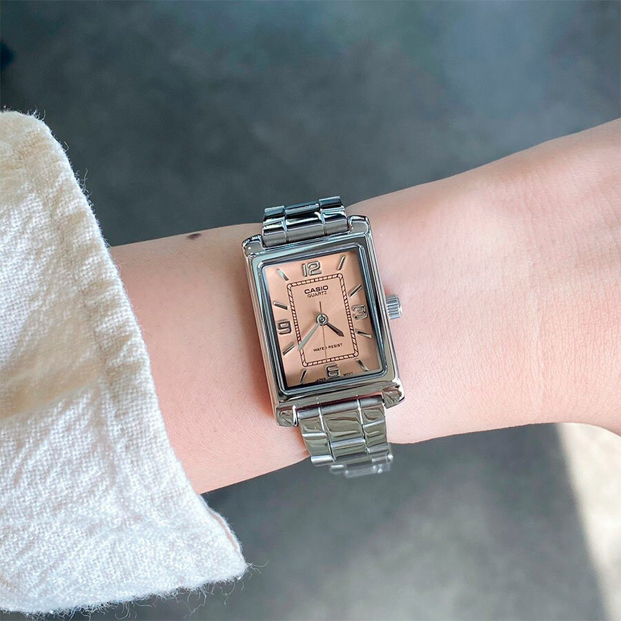 Наручные часы CASIO Collection, бежевый, серебряный, розовый — фото 1
