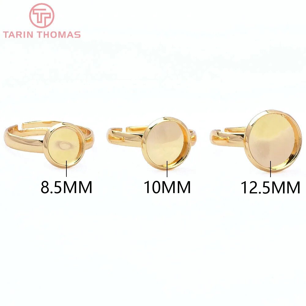 Латунные бусины с кабошоном TARIN THOMAS, 6 шт, золотые, 19,5 мм