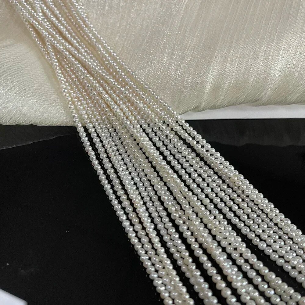 Натуральный пресноводный жемчуг 2-3 мм овальная форма