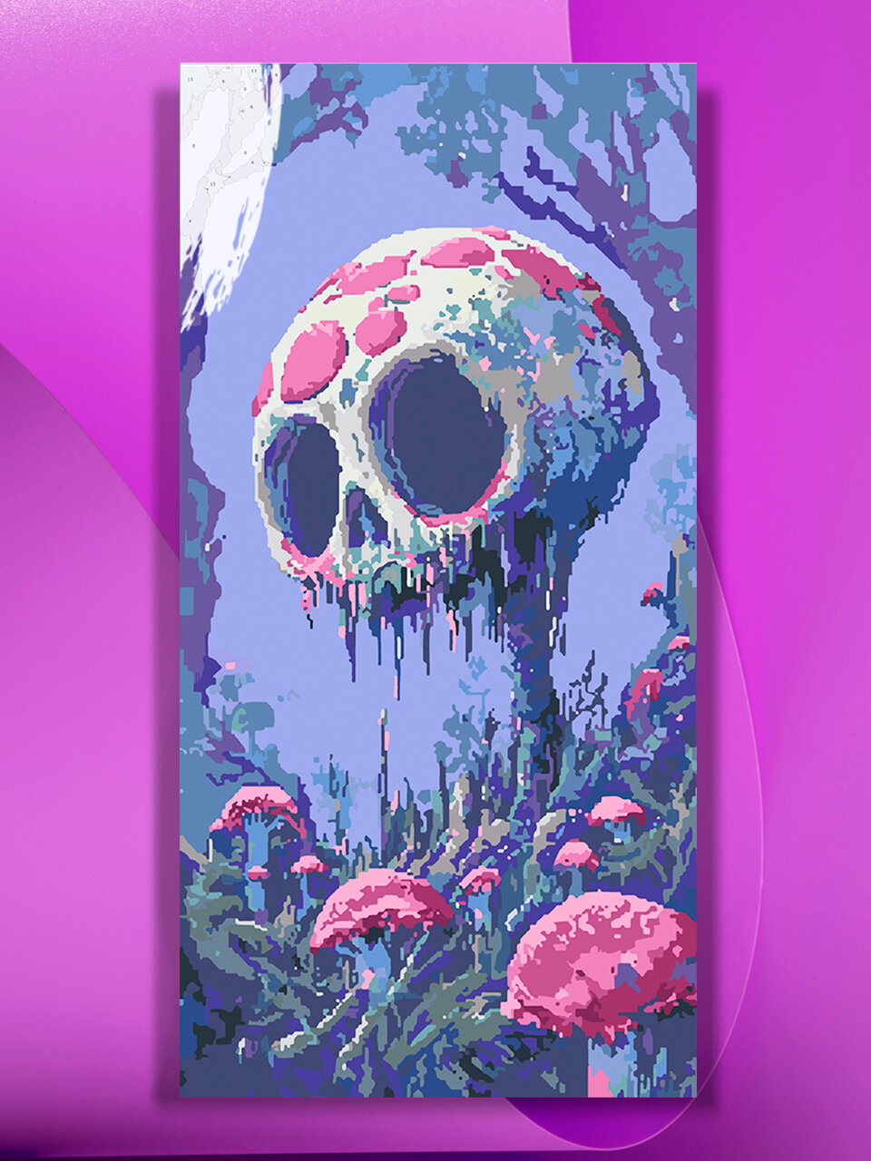 Картина по номерам на холсте Гриб-череп, 30 х 60 см