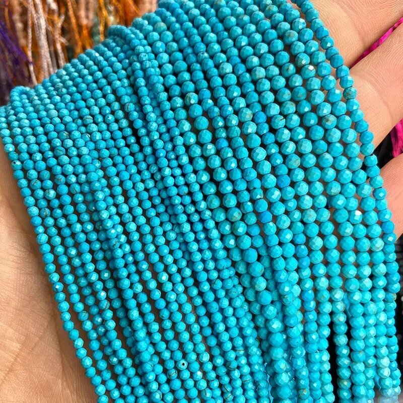 Бусины из черного оникса LUOMAN XIARI 2мм 3мм 4мм 3mm 120pcs, blue turquoise