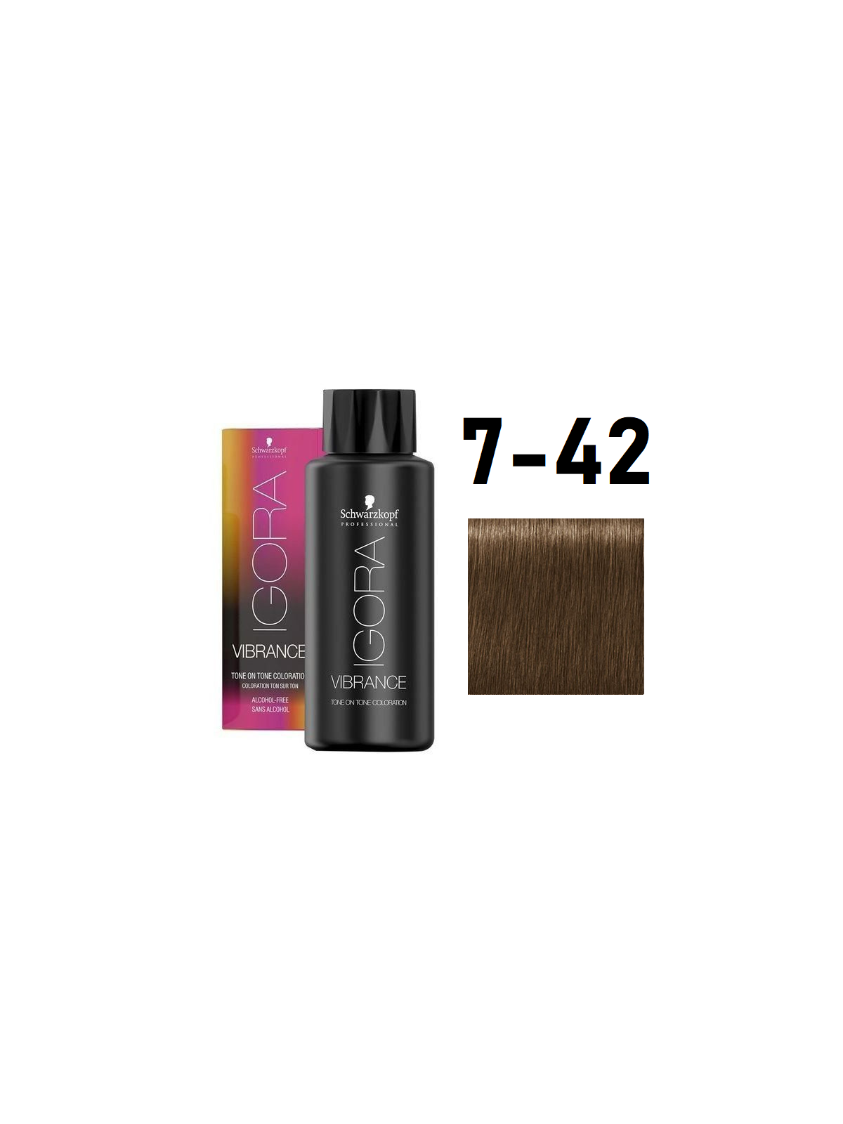 Schwarzkopf Professional Schwarzkopf Igora Vibrance 7-42 - Краситель тон-в-тон средний русый бежевый пепельный 60 мл