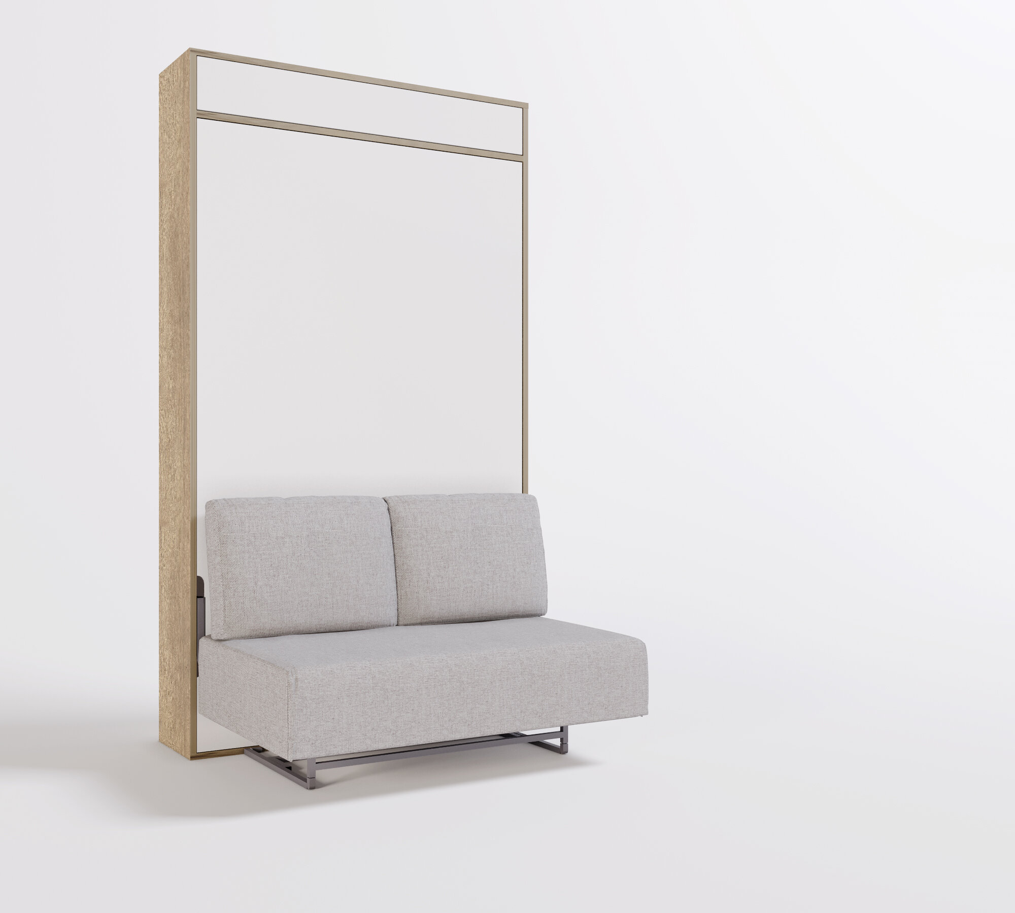 Шкаф кровать-трансформер с диваном Летто Пуф 1200 с антресолью Лайт Сканд