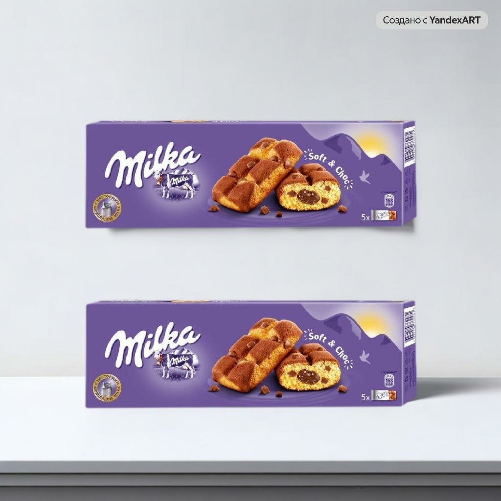 Milka печенье Choc & Choc Cookies, 175 г, 2 уп