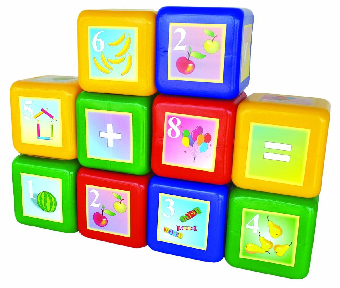 Набор кубиков Юг-Пласт Математика, 10 кубиков 6008