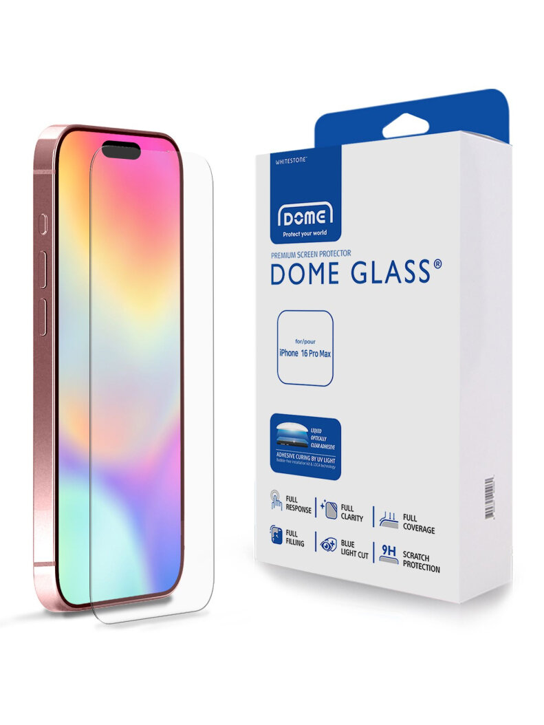 Стекло защитное Whitestone Dome Glass для iPhone 16 Pro Max, прозрачный