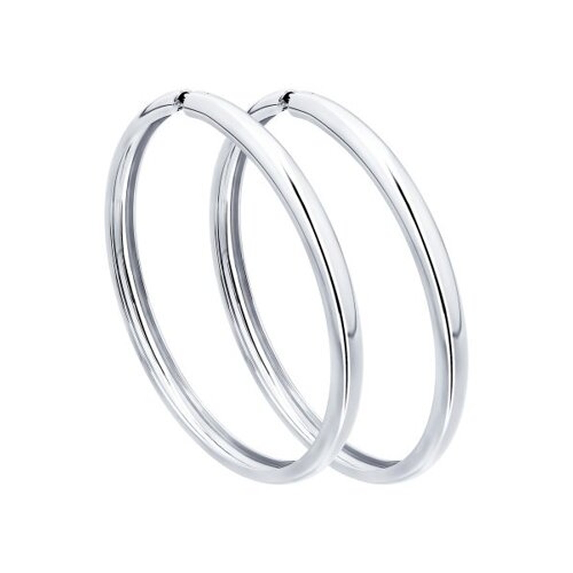 Серьги конго, серебро, 925 проба, родирование