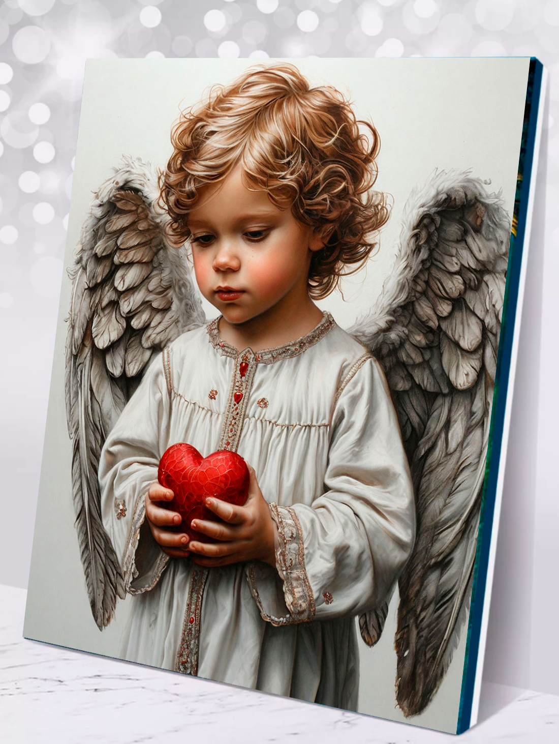 Картина по номерам "Ангел с сердцем" 40х50 см, хлопковый холст на подрамнике, акрил, Hobby Home