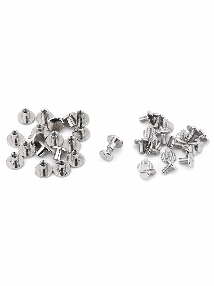 20 шт. латунные резьбовые заклепки с плоской головкой 6,5 мм, принадлежности для ремонта изделий из кожи, латунные винты, гвозди, гайки, декоративная фурнитура