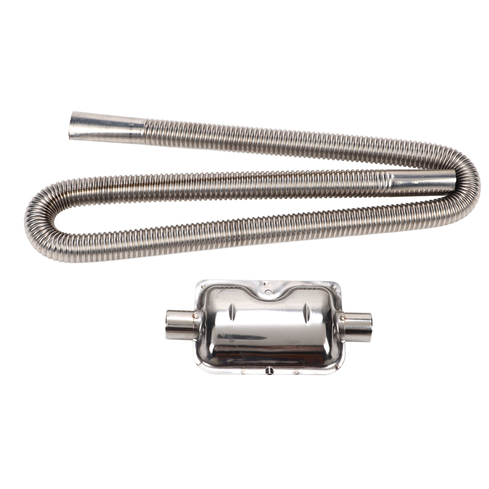 Труба выхлопа подогревателя воздуха для парковки с глушителем из нержавеющей стали, топливный бак, дымоход для дизеля и газа, внутренний диаметр 2.5 см, длина 120 см, глушитель с внешним диаметром 2.4 см и внутренним диаметром 1.85 см, комплектация: 1