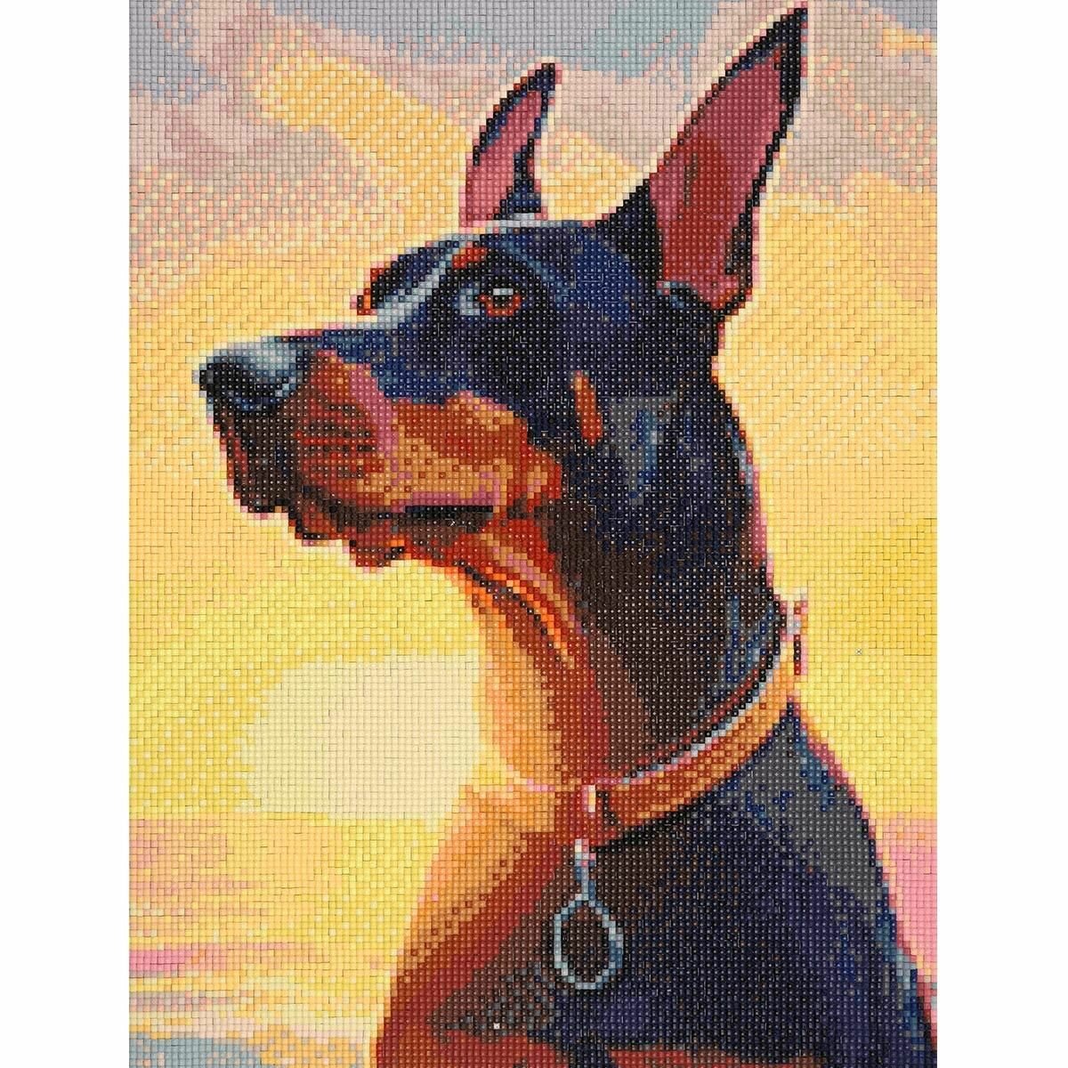 Алмазная мозаика Cristyle "Доберман Чарли", 30х40 см, Cr 340177