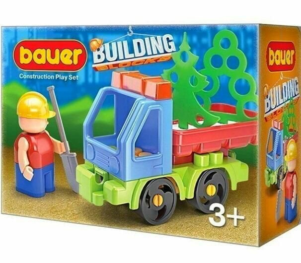 Конструктор Кроха "Стройка", с грузовиком, 19 деталей