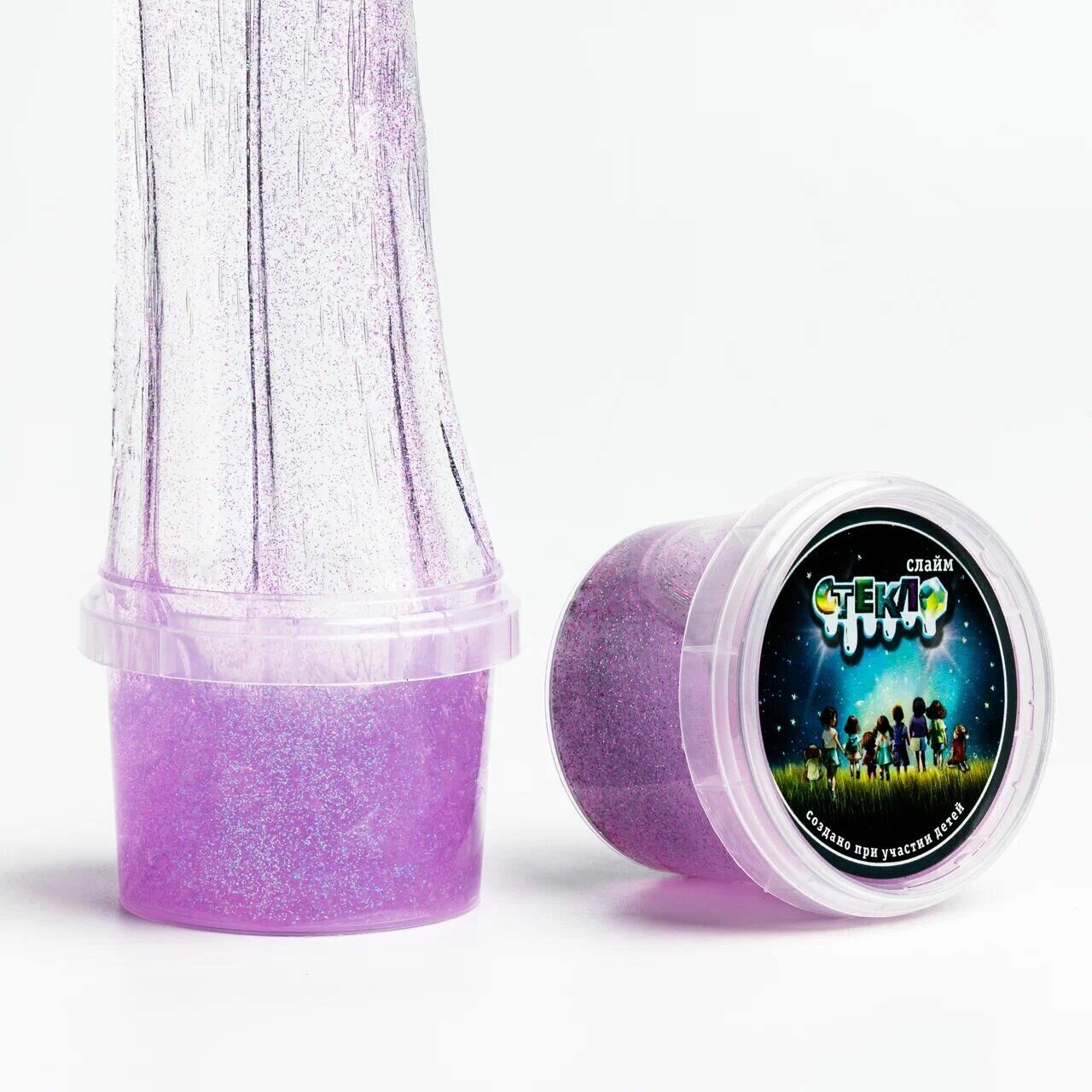 Слайм Лепа Стекло 90 гр, с фиолетовыми блестками, t замерзания, 5 C, от 3 лет (00-00512533)