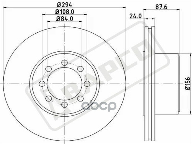 Диск тормозной задний, вент, BD0728 BAPCO арт. BD0728