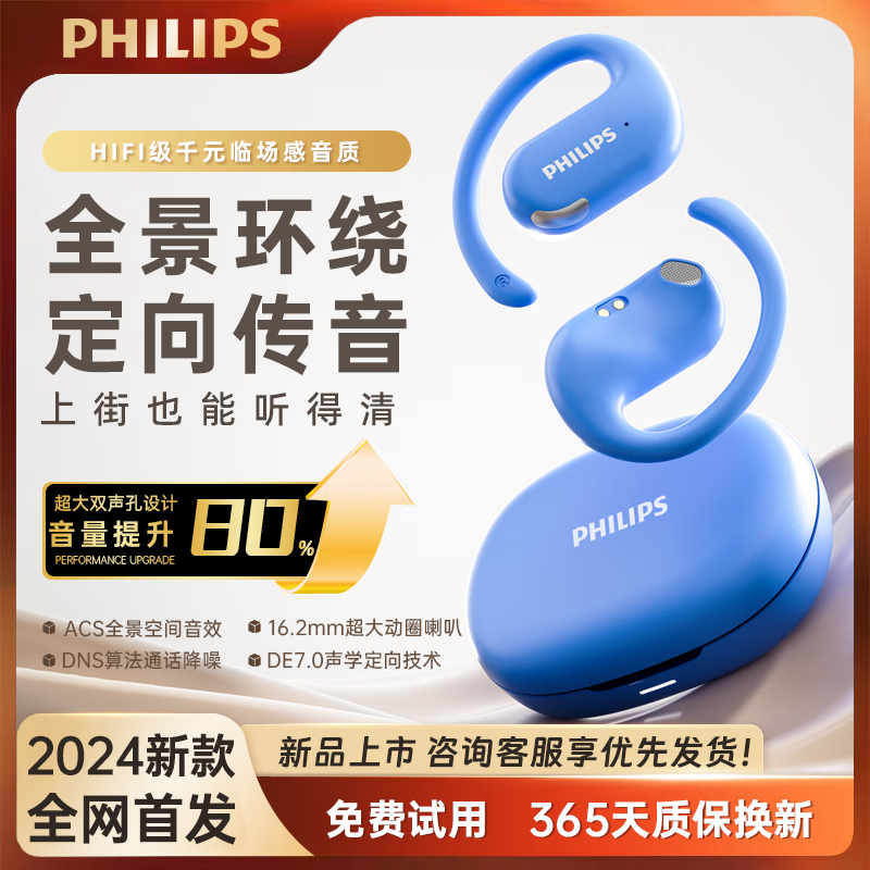 Беспроводные наушники Philips New Bluetooth Earphones, TAT2739, цвет Blue
