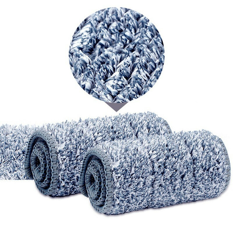 May Flower Extra Large Scrubbing Bucket, No-Hand 38cm Flat Mop, Replacement Cloth Accessories, 2-Pack