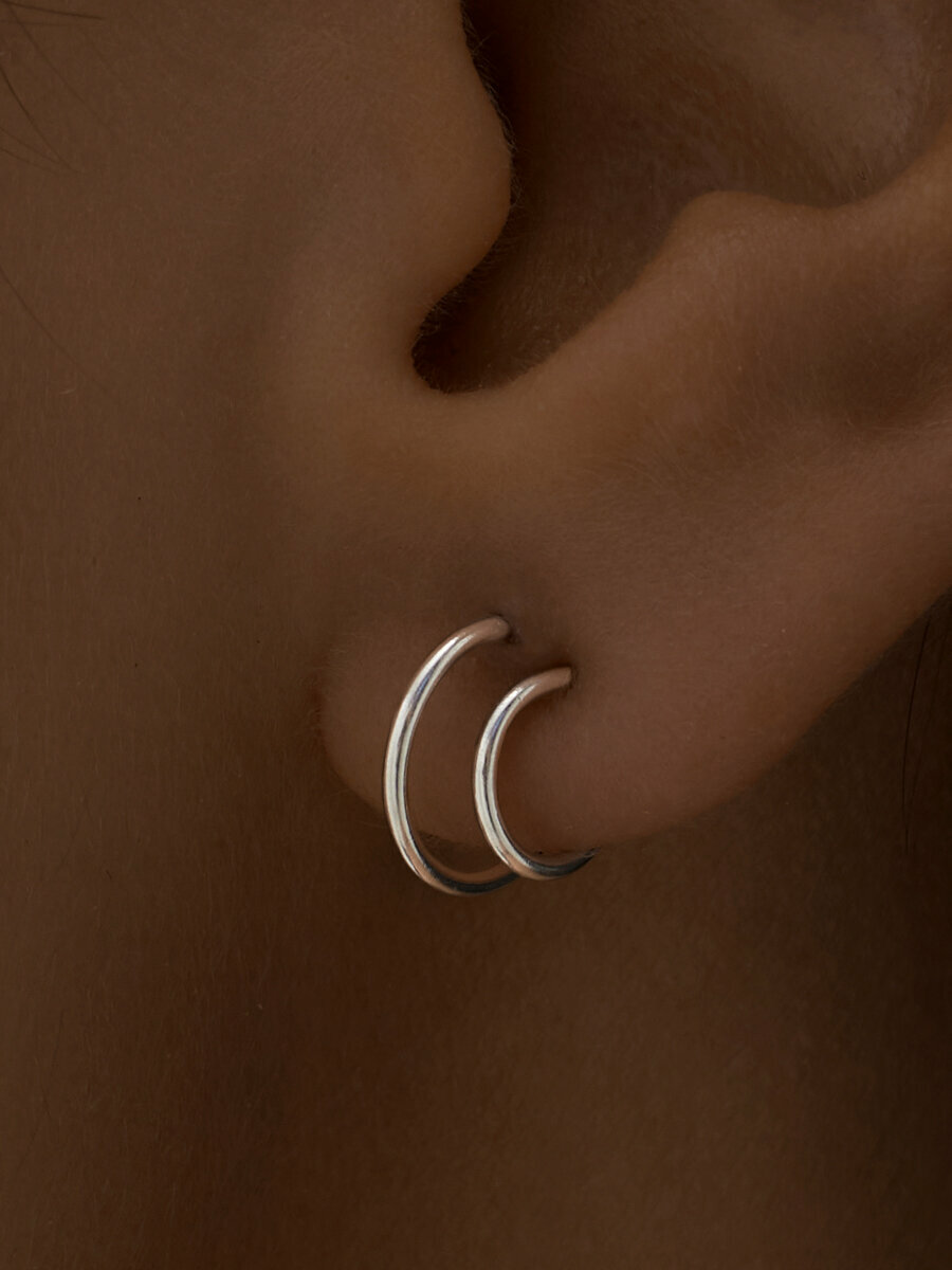 Серьги пусеты, серебро, 925 проба, родирование