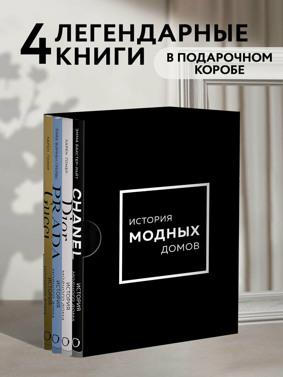 Подарочный набор. История модных Домов: Chanel, Dior, Gucci, Prada (черный)