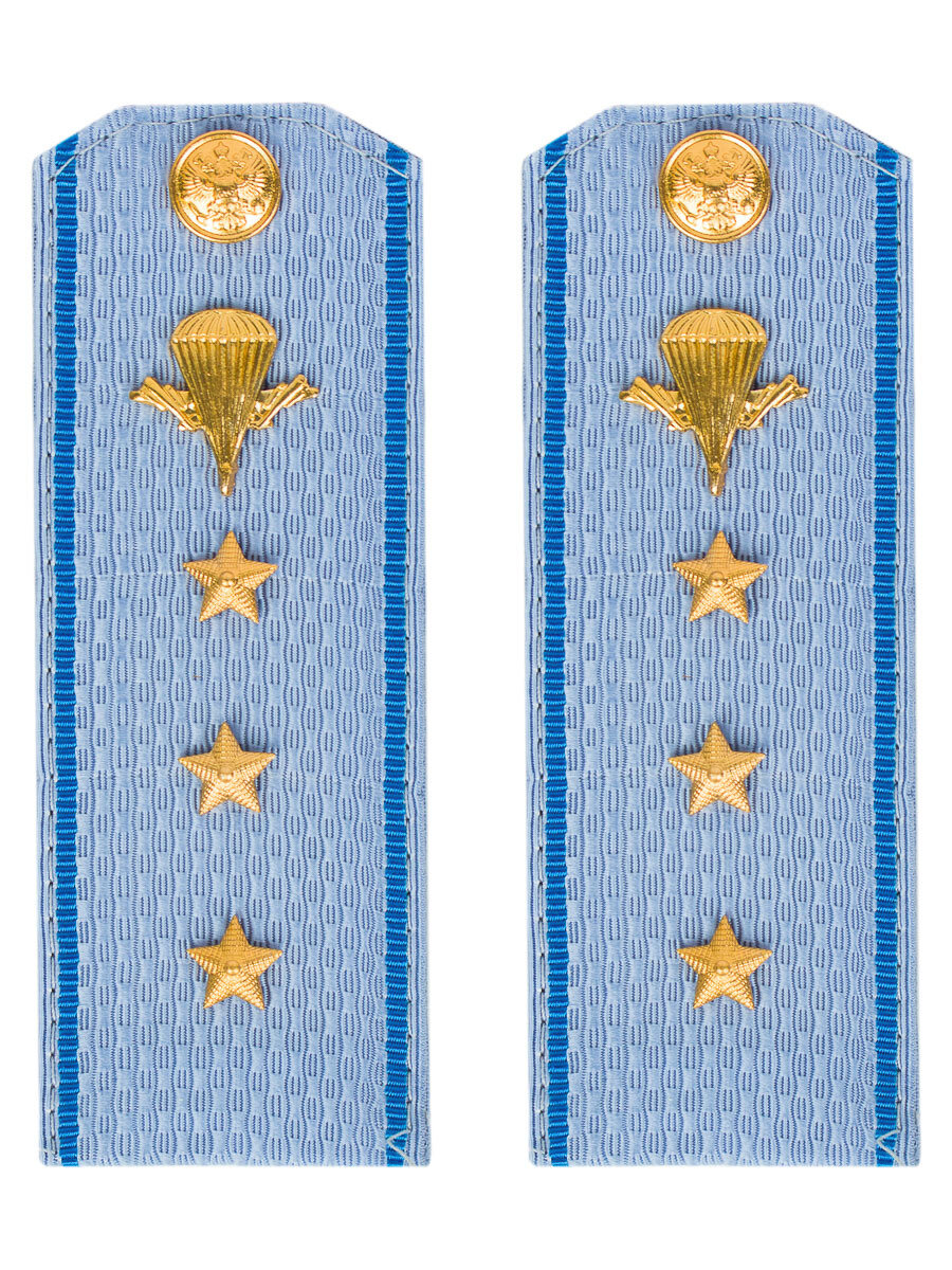 Погоны Мо Вдв голубые на рубашку Старший Прапорщик в сборе Картон