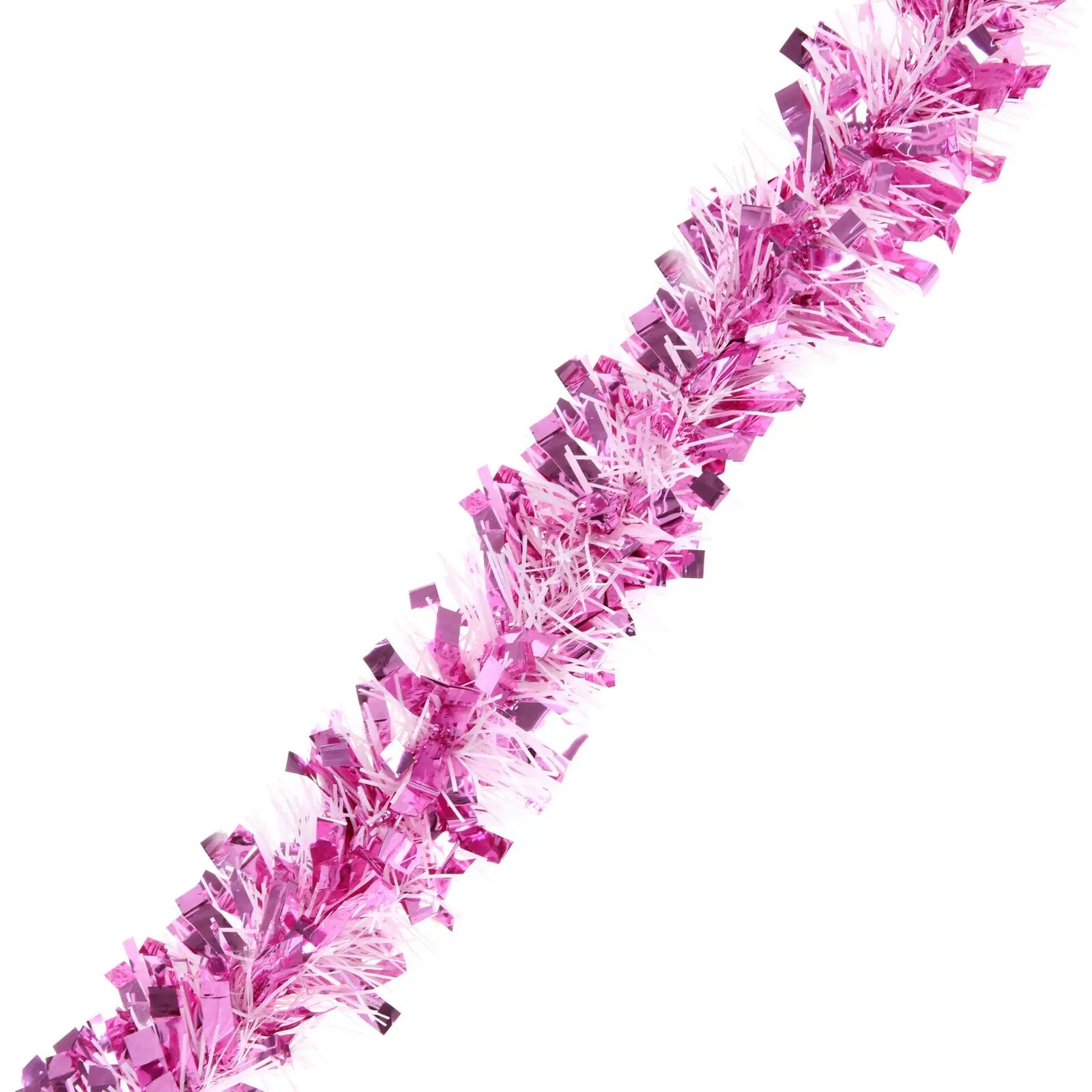 Мишура 'Блеск' 2м, розовый/белый, пвх, для праздничного декора