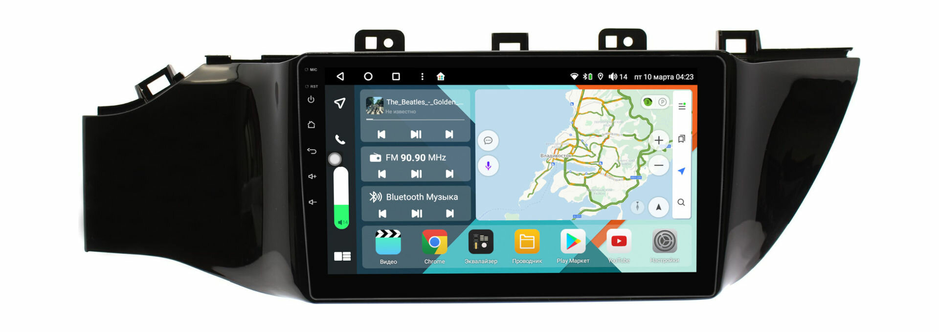 Магнитола Kia Rio, K2 2017 - 2019 для авто без кнопки запуска 9 дюймов, 4/64GB, 8 ядер, DSP, 4G, Android 10 / Wide Media