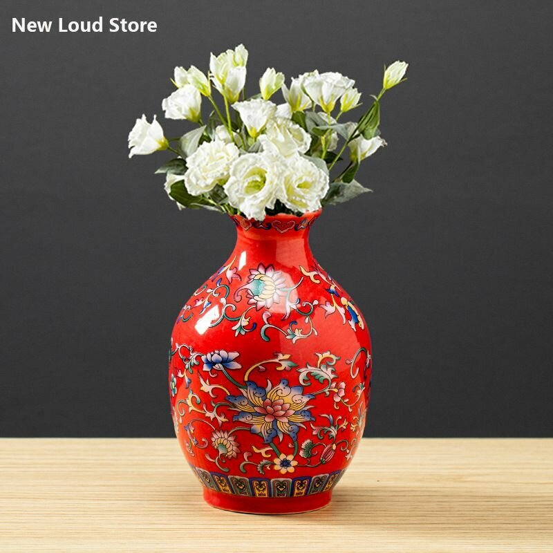 Китайская ваза, Эмаль Керамика, Синий и Белый Фарфор 12*8.2 cm 1 шт.