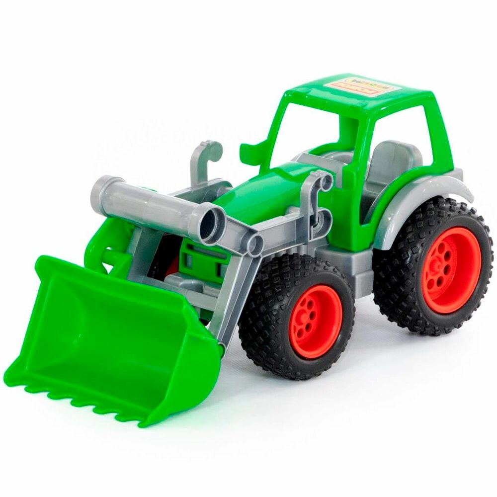 Трактор-погрузчик "Фермер-техник" с ковшом, детская машинка для мальчика, пластиковая машинка-игрушка для сюжетно-ролевых игр, в сетке
