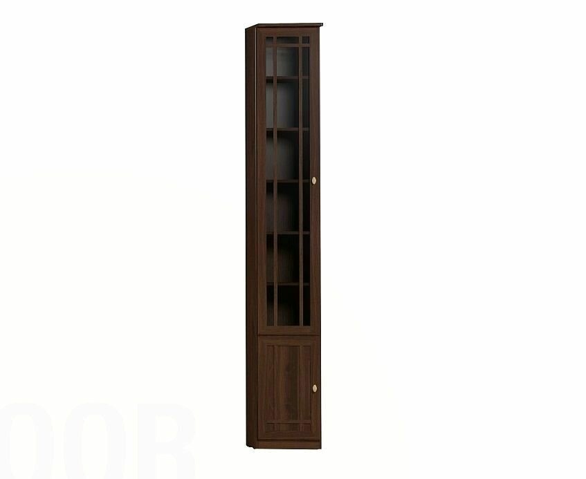 Шкаф книжный Sherlock 34 левый, Орех Шоколадный, 35х240х20 см.