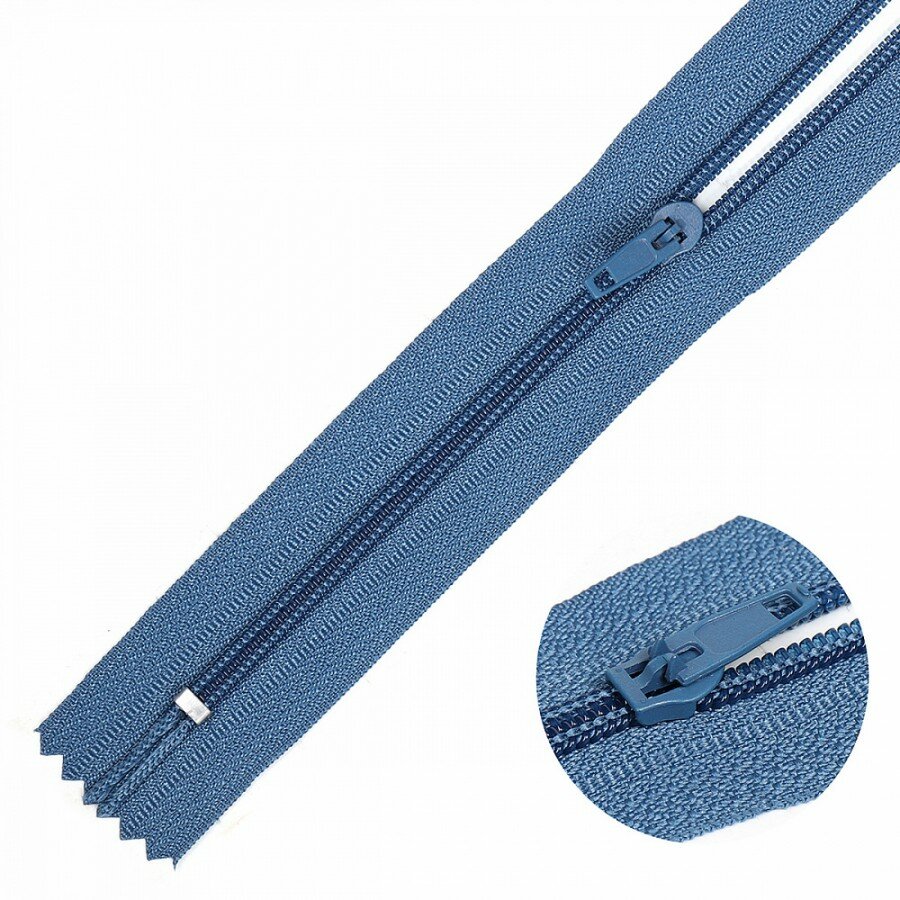 Молния MaxZipper брючная N4 замок полуавтомат, 20см н/р цв. F220 синий уп.100шт