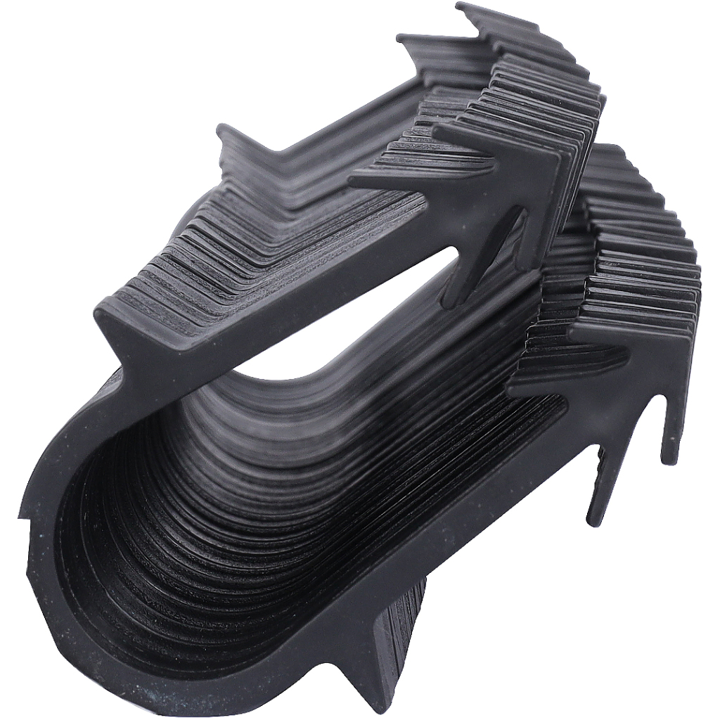 Кассета для такера Stout / Стаут якорные скобы, с двойным креплением, для труб диаметром 16-20мм, полипропиленовые, черные, 50мм, в кассете 25 скоб / крепеж и фурнитура