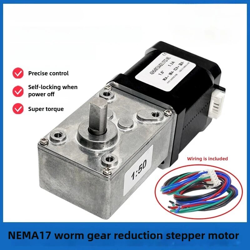 Шаговый двигатель NEMA17 с червячной передачей 5840 Dual shaft, Ratio 30 to 1