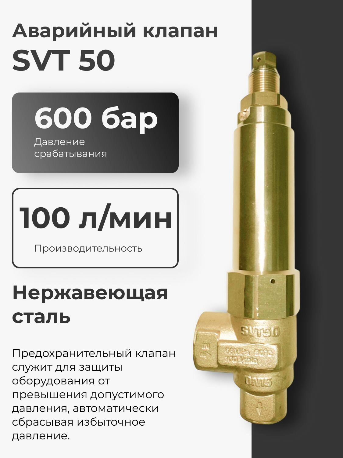 Предохранительный клапан SVT 50