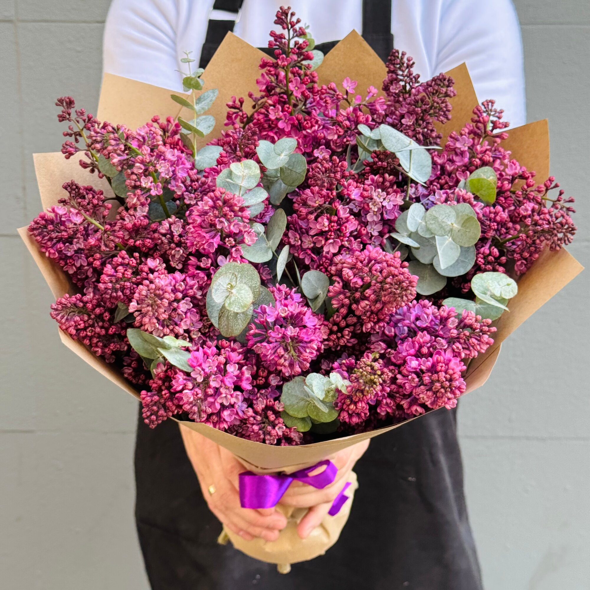 Букет Rybe-flowers "Сирень с эвкалиптом", 15 цветов, 45 см, M