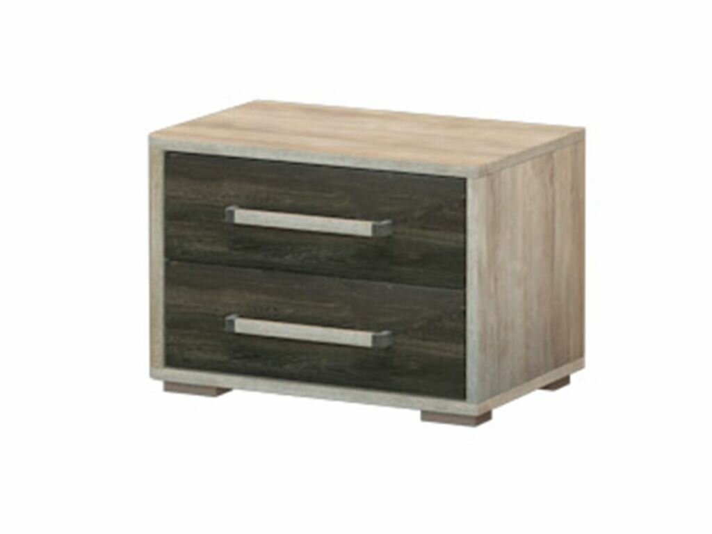 Спальня ВЕРСАЛЬ-2 Тумба прикроватная ТП-5 Дуб Баррик / Ясень Анкор/белый ширина 50 см ЛДСП с ящиками напольный