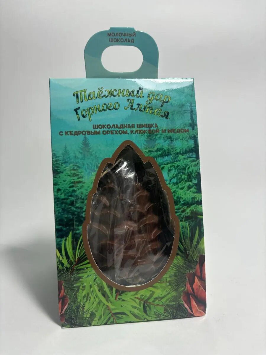 Шоколадная шишка с кедровым орехом, клюквой и медом